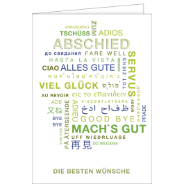 Abschiedskarte im Format A4 Mehrsprachig jetzt online kaufen