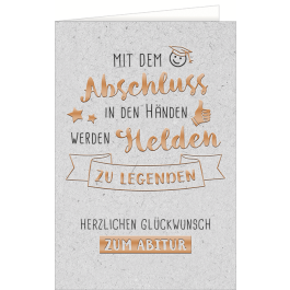 Glückwunschkarte Abitur Schrift. Hier online bestellen.