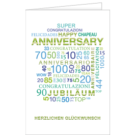 Jubiläumskarte Wortwolke international | Online kaufen